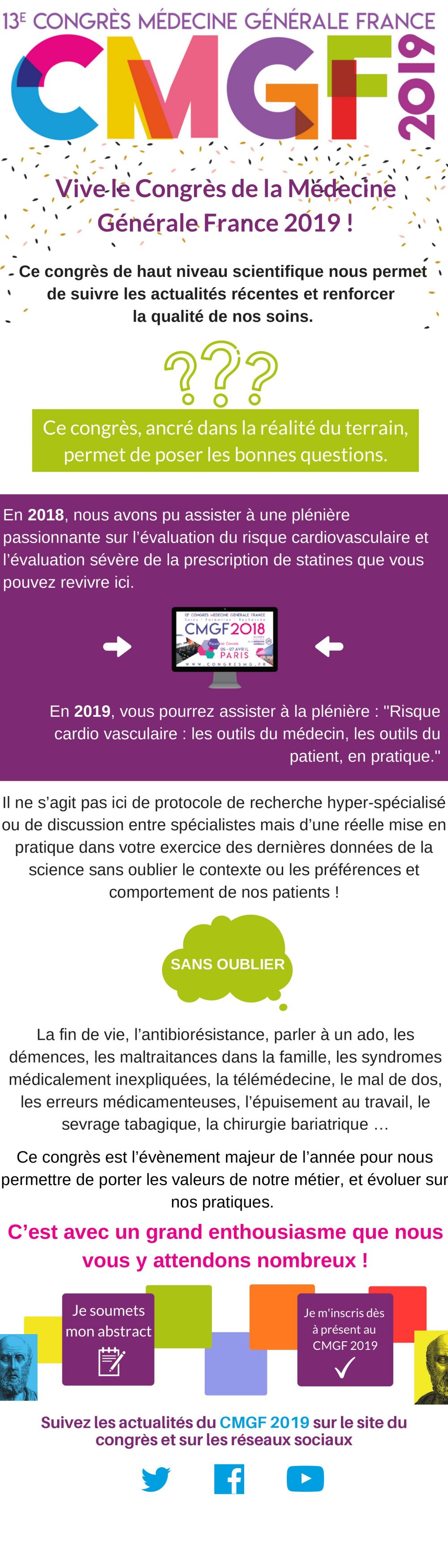 Vive le Congrès de la Médecine Générale France 2019 ! - CMGF 2024